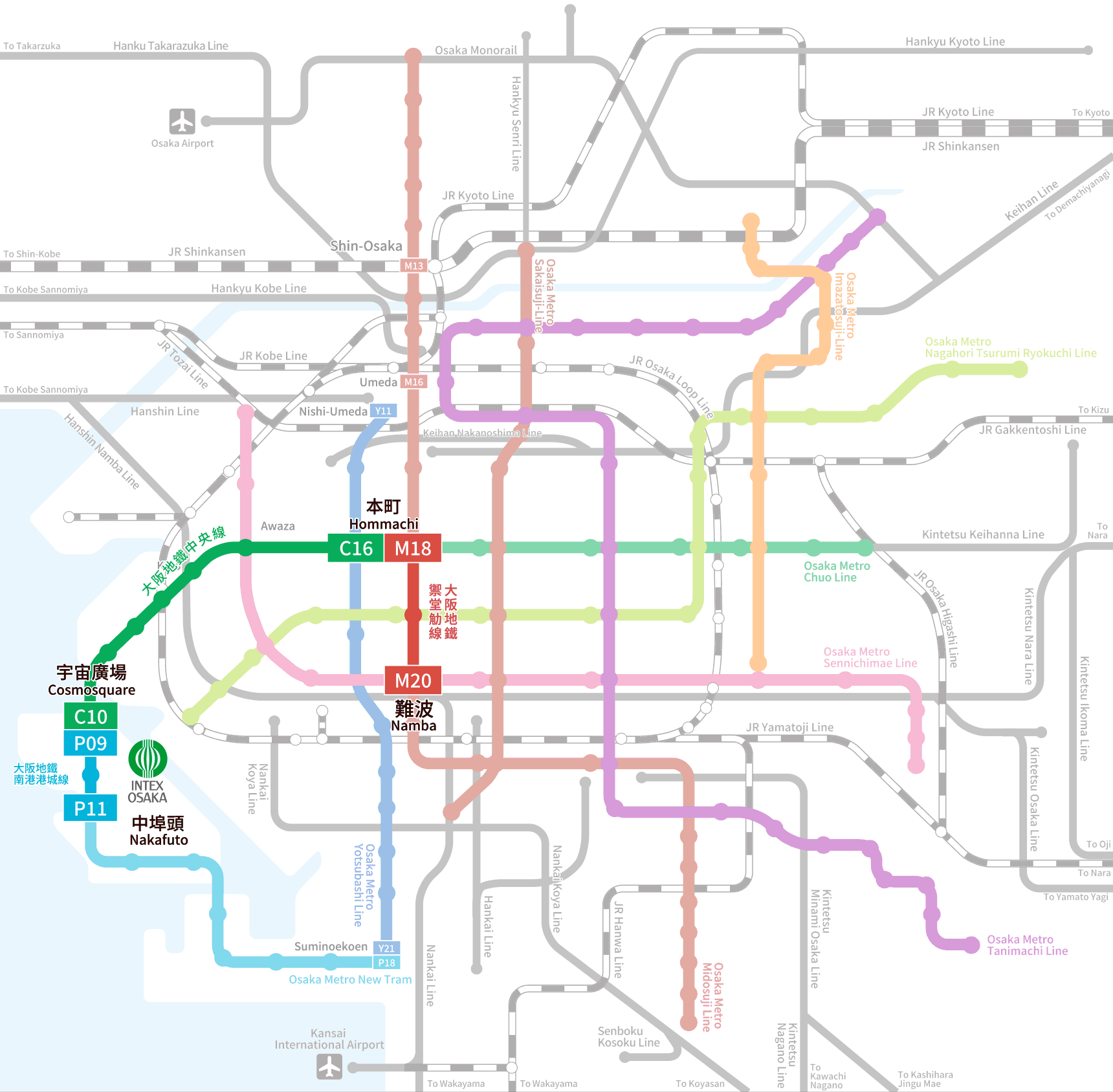 乘坐公共交通工具的訪客｜展館交通 | INTEX Osaka